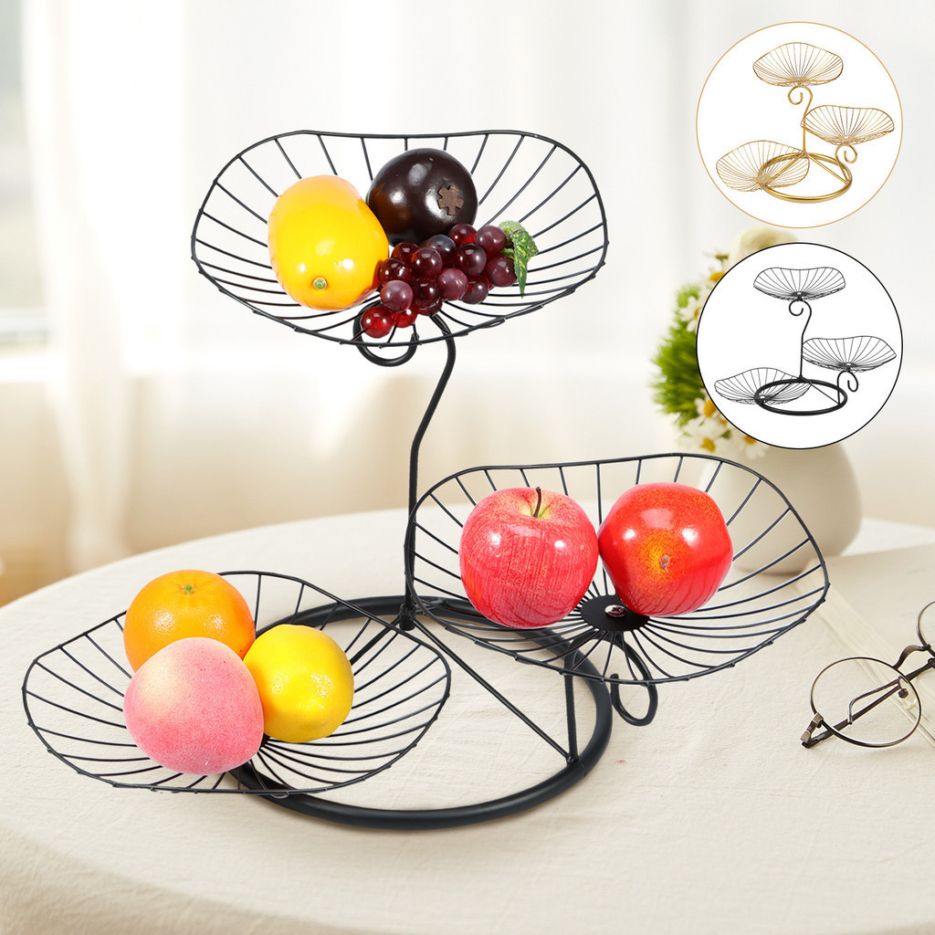 Jual 3-Tier Fruit Basket Bowl Kitchen Fruit Stand Vegetable Baskets for ...