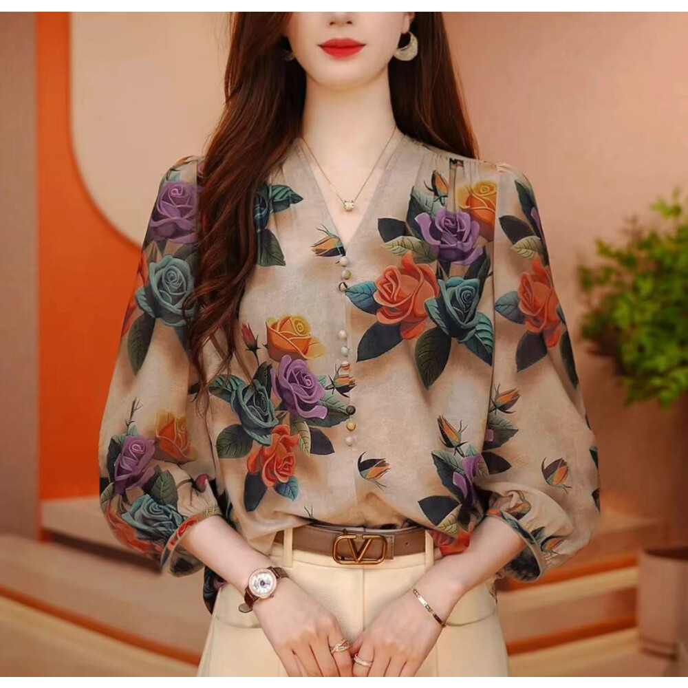 Jual Atasan Import Wanita Terbaru | Floral | Original by TENDBLANK | Office Lady | Lengan ...