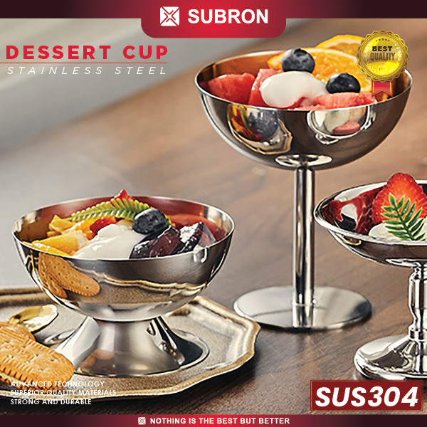 Jual SUBRON SUS 304 Dessert Cup Cangkir Ice Cream Muk Kaki Tinggi ...