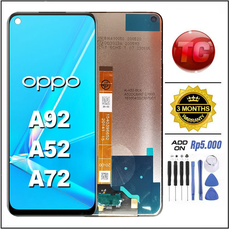 Jual LCD OPPO A92 A52 A72 Original 100% LCD TOUCHSCREEN Fullset Crown Murah Ori Compatible For ...