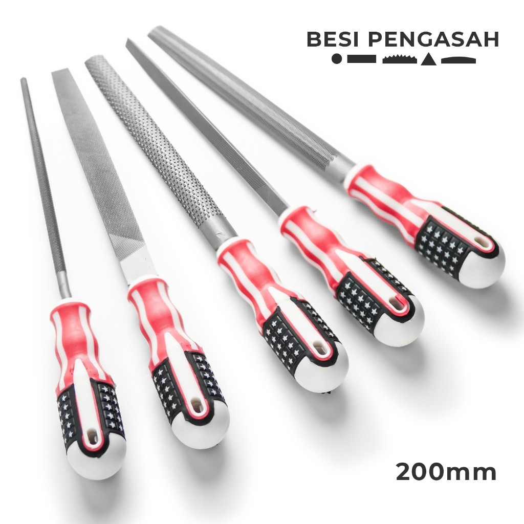 Jual Kikir Besi 8 inch Lurus - Bulat - Kotak - Segitiga - Setengah ...