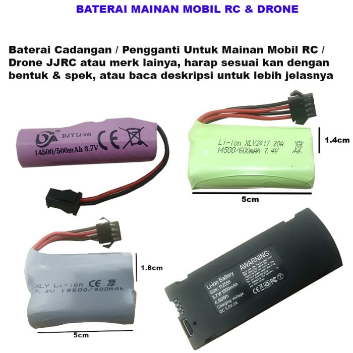 Jual Baterai Cas Mainan Remote Control Drone Mobil RC JJRC Battery ...