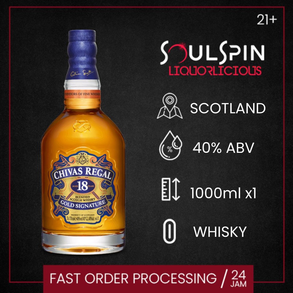 Jual Chivas Regal 18 Year Old Blended Scotch Whisky 1L | Shopee Indonesia