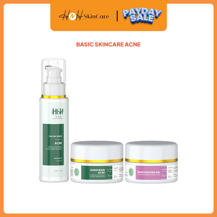 Jual H&H BASIC SKINCARE ACNE ( basic skincare untuk kulit berjerawat ) | Shopee Indonesia