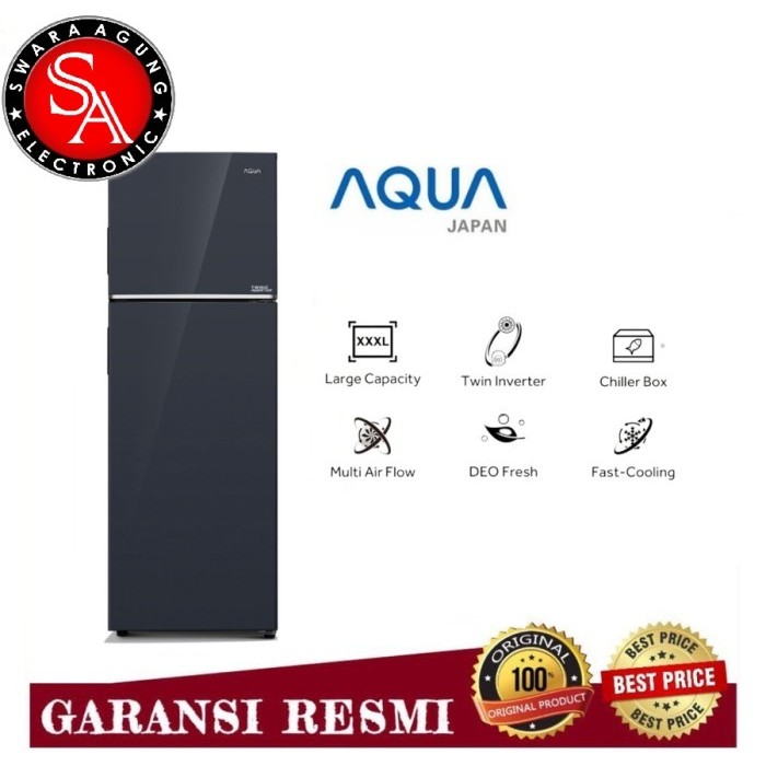 Jual Kulkas 2 Pintu 357 Liter Inverter AQUA Type:AQR-415IM BK(Khusus ...