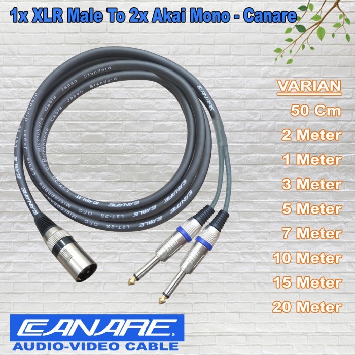Jual Kabel Audio/ Kabel In Out Mixer XLR Male To 2x Akai Mono - Canare ...