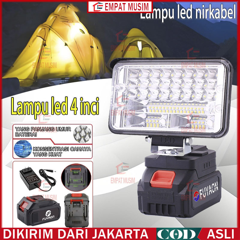 Jual COD 4 inch LED Lampu Cordless Antarmuka Baterai Lampu Baterai ...