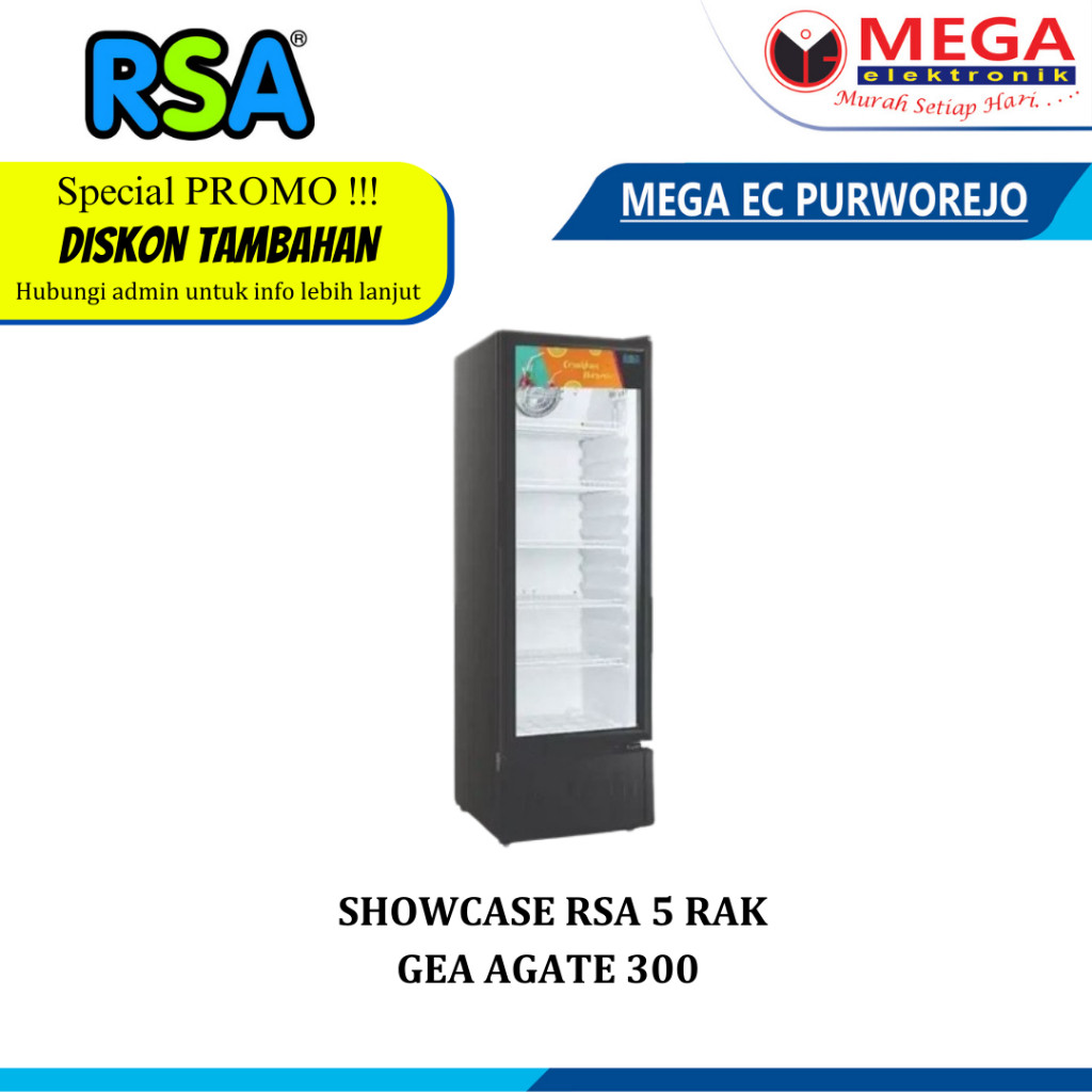 Jual SHOWCASE RSA GEA AGATE 300 5 RAK LEMARI ES PENDINGIN MINUMAN BESAR ...