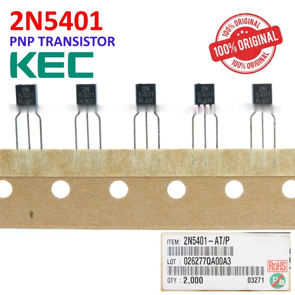 Jual 2N5401 ORIGINAL KEC KOREA PNP Transistor 2N 5401 TO-92 | Shopee ...