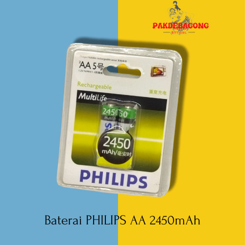 Jual Baterai Cas PHILIPS AA 2450Mah 1.2V Battery Charge AA Philips ...