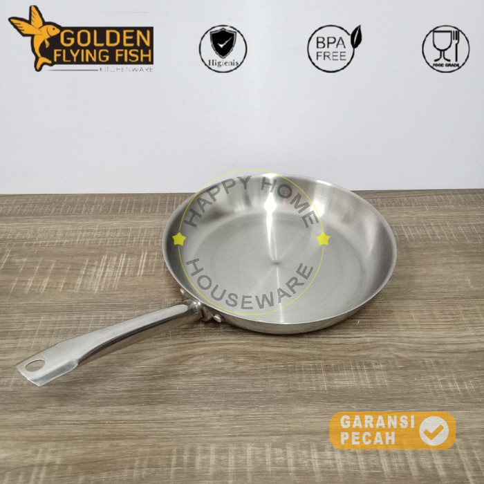 Jual GOLDEN FLYING FISH FRY PAN HARDEN STAINLESS STEEL 26 CM | WAJAN | PENGGORENGAN STAINLESS ...