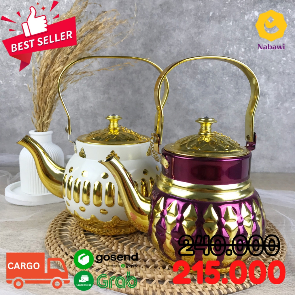 Jual Teko Ukir Warna 1,2 Liter Teko Arab Teko Zam ZamTeko Teh Teko Kopi ...