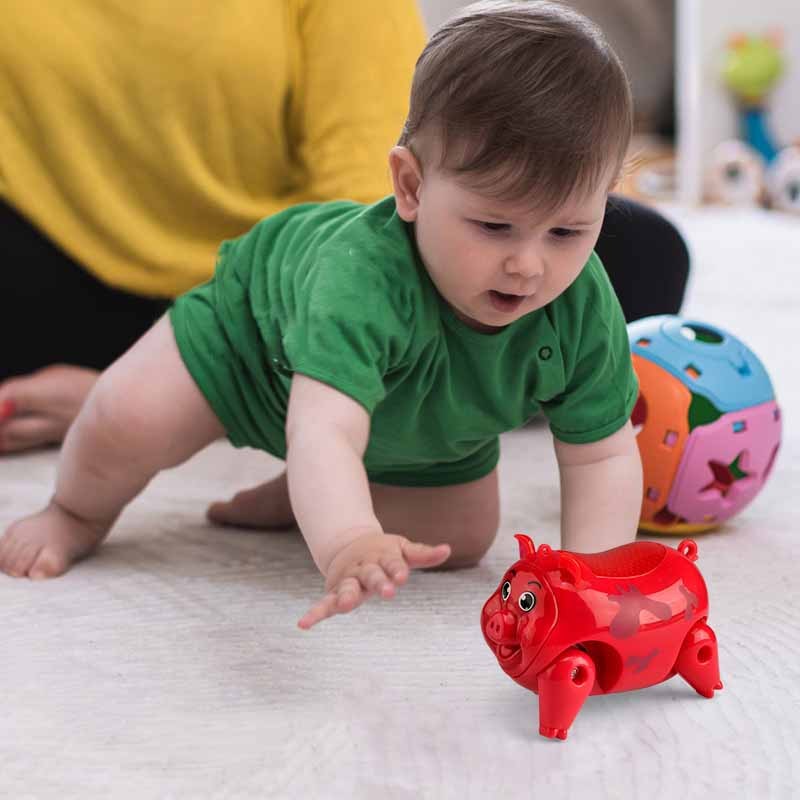 Jual Kids Electric Toys Cartoon Cute Chubby Little Pig Pull String ...