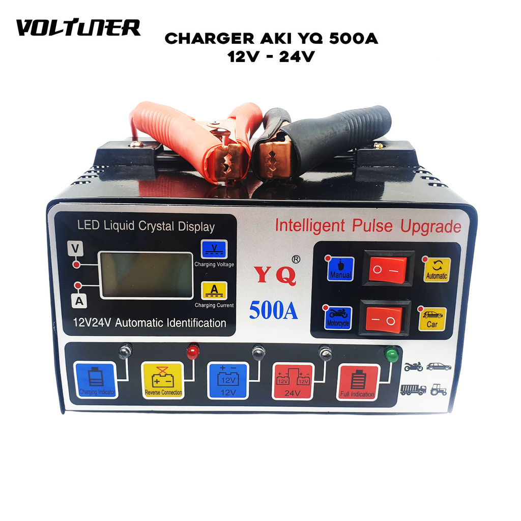 Jual Charger Aki Otomatis Smart 12V-24V 500A Intelligent Auto Repair Mobil Motor Truk | Shopee ...