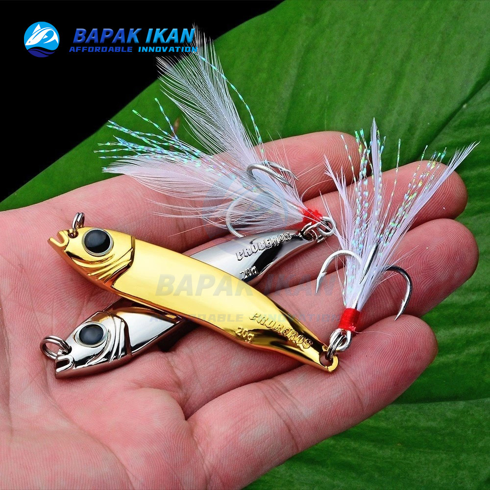 Jual Bapak Ikan Umpan Pancing Metal Jig Chrome Silver Drag Metal Cast Slim dengan Treble dan ...