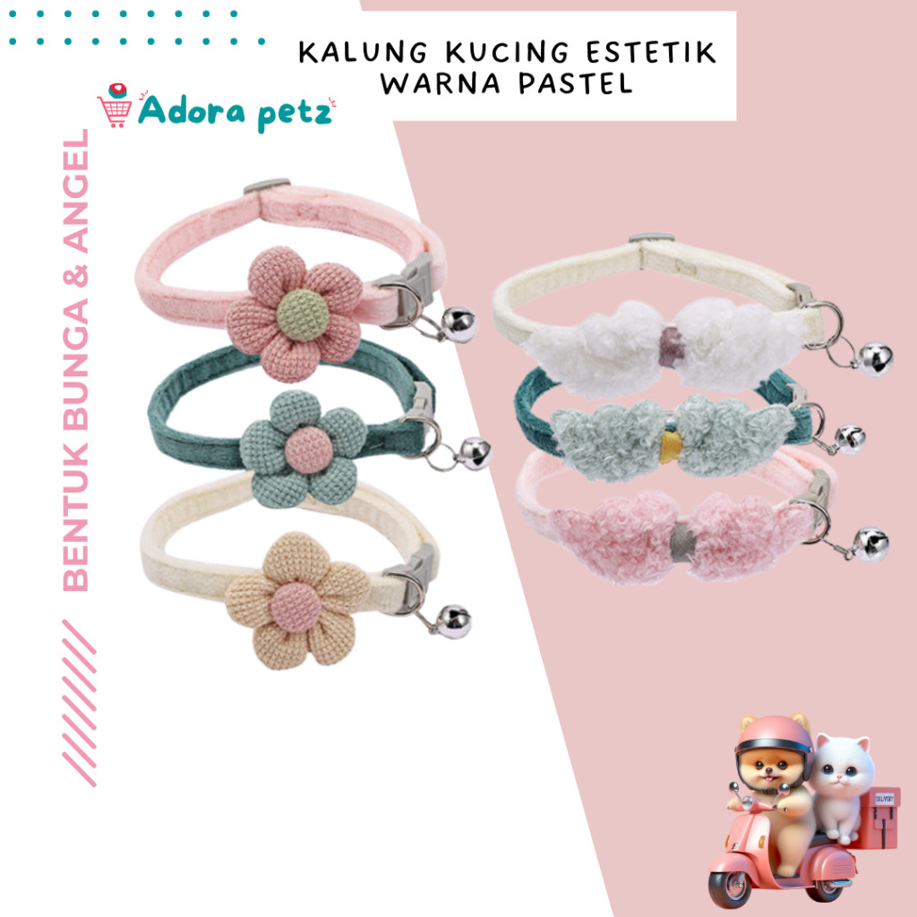 Jual Kalung Kucing Bentuk Bunga / Angel ~ Bahan Sued Bludru Lembut di ...