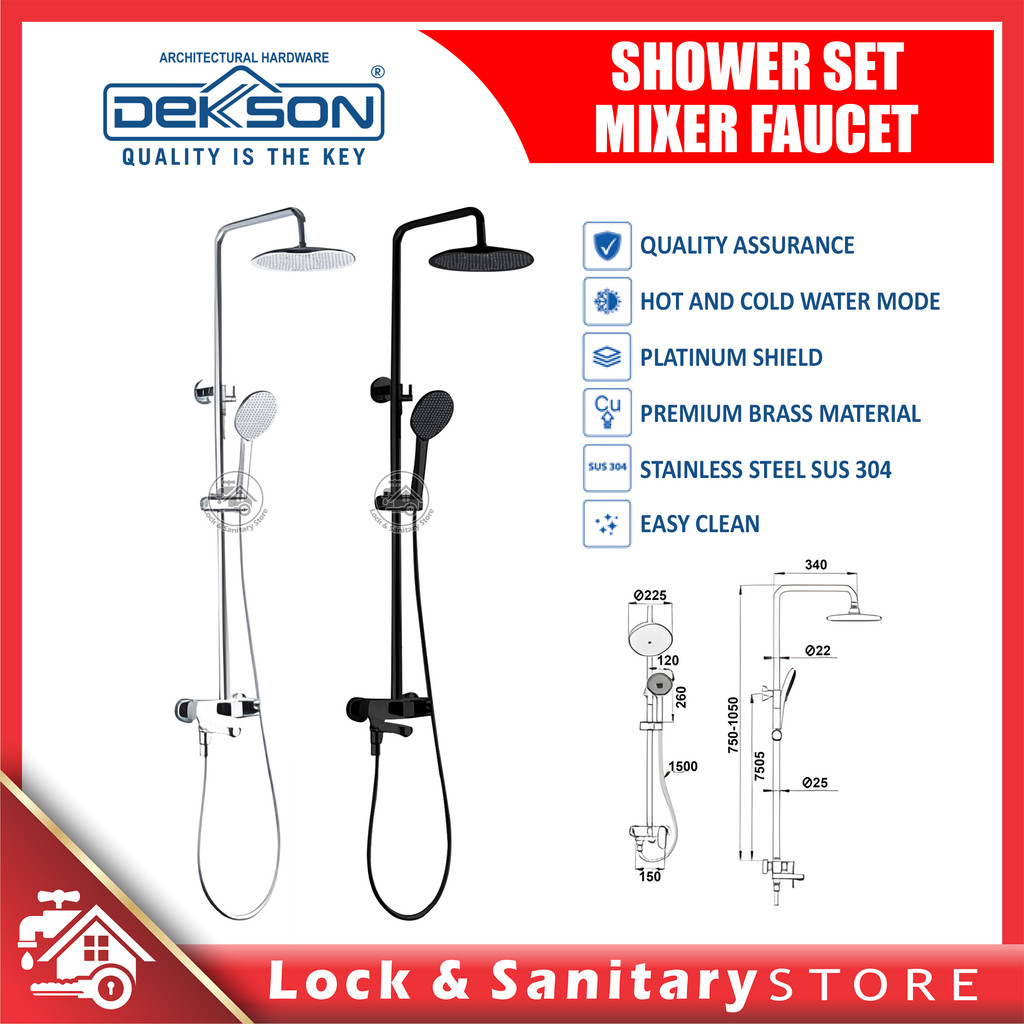 Jual SHOWER SET 3 FUNCTION DEKKSON SS 7902 CP MB Shower Tiang Set ...