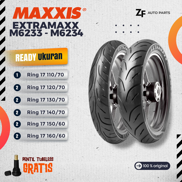 Jual BAN MOTOR MOGE MAXXIS EXTRAMAX RING 17 DEPAN BELAKANG TUBLES ...