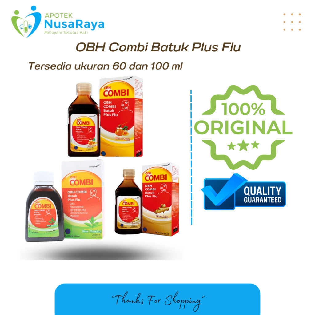 Jual OBH Combi batuk PLUS FLU 60 100 ml Obat batuk berdahak rasa ...