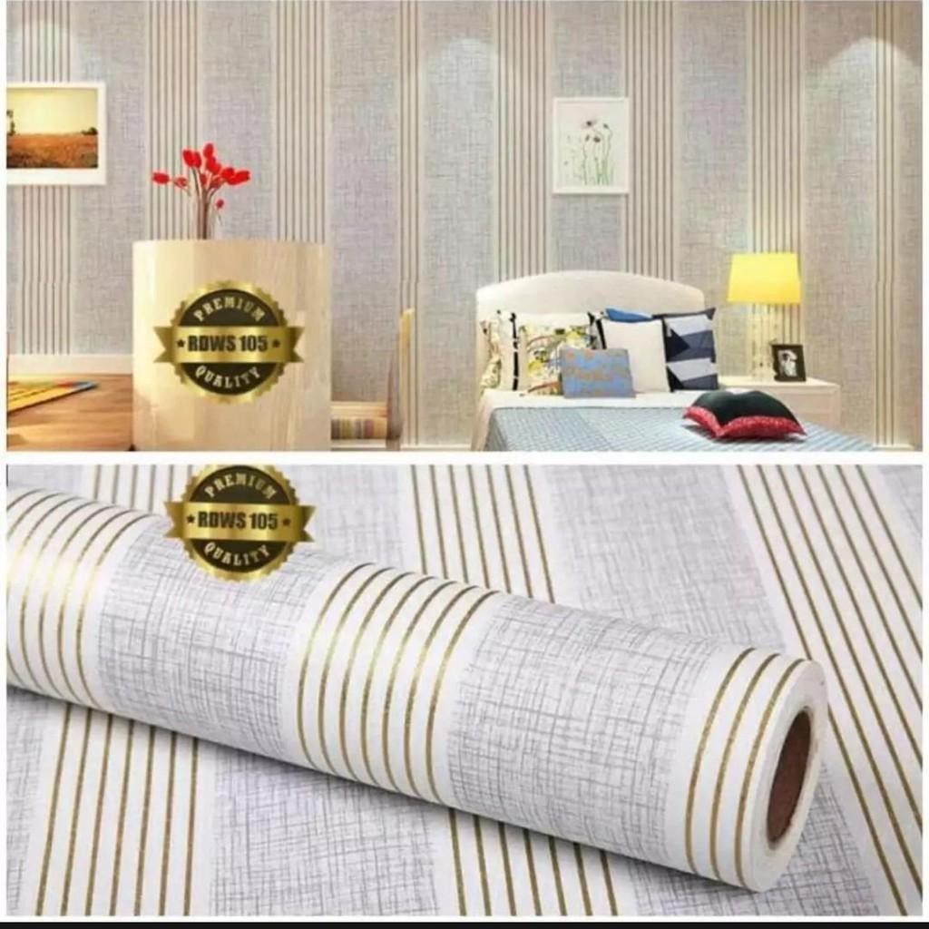 Jual Wallpaper Dinding Salur Premium High Quality Ukuran 45 Cm X 7.5 Meter Stiker Dinding 3D ...
