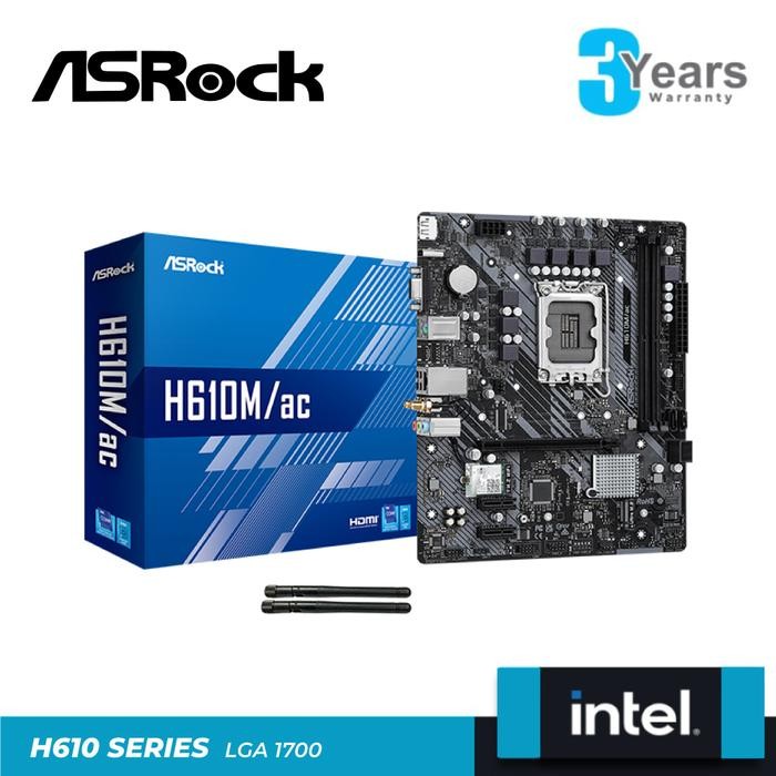 Jual ASROCK H610M/ac | Motherboard Intel H610 LGA 1700 DDR4 Micro ATX ...