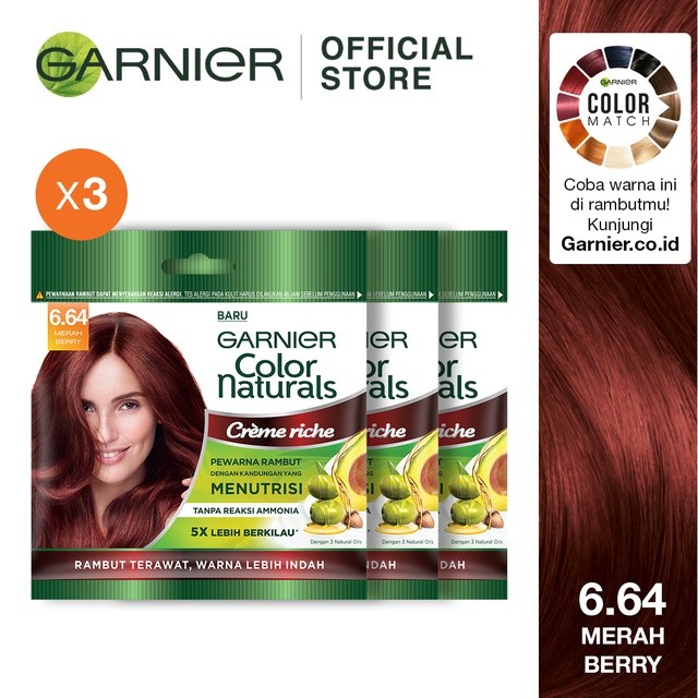 Jual Garnier Color Natural Express 3 Oils 6.64 Merah Berry x 3 Pcs ...