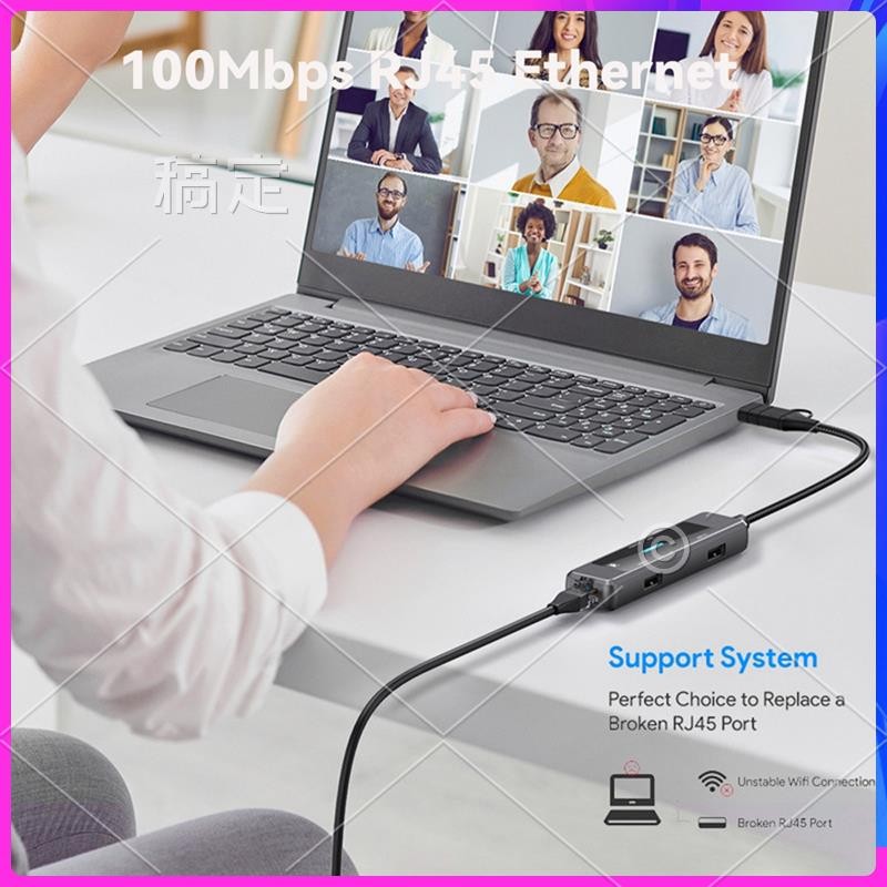 Jual ABT-1 PCS 5-IN-1 USB C Hub Splitter USB-C To RJ45 Lan Ethernet USB ...