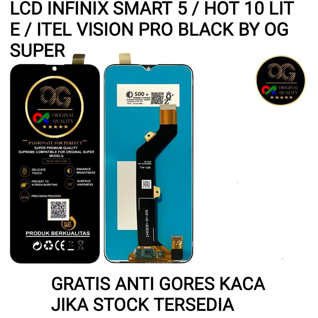 Jual LCD INFINIX SMART 5/ITEL VISION 1 PRO/HOT 10 LITE ORIGINAL BLACK ...