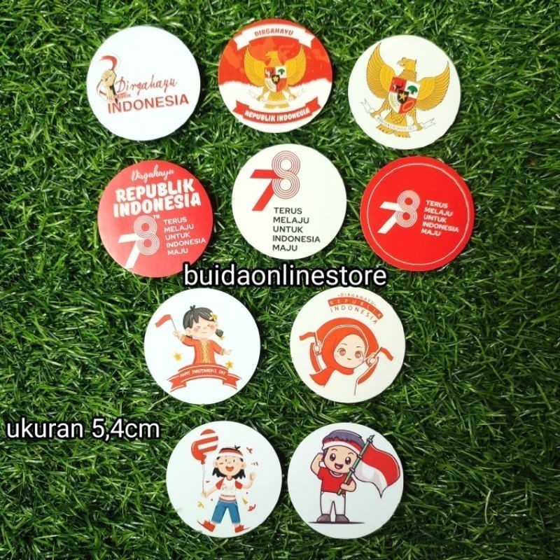 Jual Stiker Bulat Dirgahayu Republik Indonesia NKRI merah putih HUT RI ...