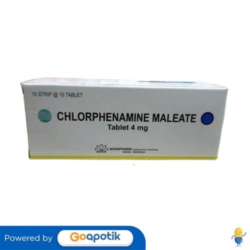 Jual Chlorphenamine Maleate Novapharin 4 Mg Box 100 Tablet | Shopee ...