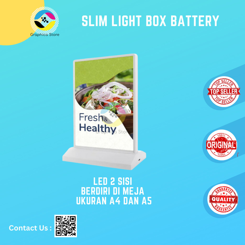 Jual SLIM LIGHTBOX PORTABLE menggunakan Docking Baterai | Portable Light Box | Lightbox 2 sisi ...