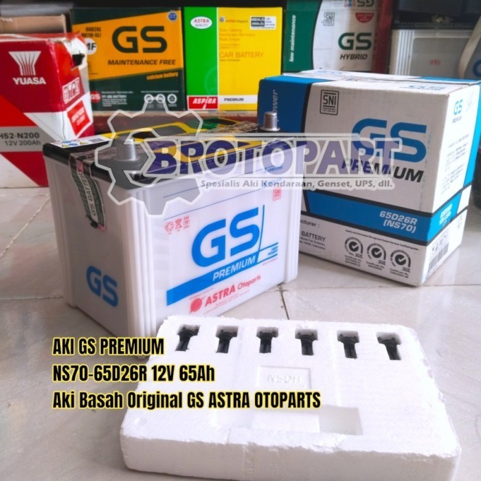 Jual Aki Mobil GS ASTRA NS70 65D26R Premium Aki Basah 65Ah ORIGINAL ...