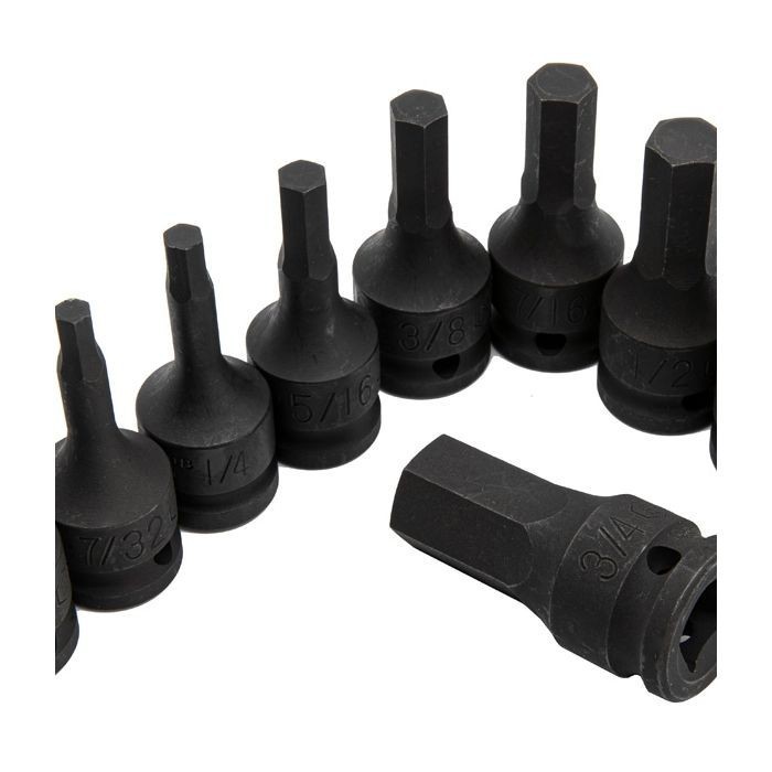 Jual Genius Tools 10 Pcs 1/2" Dr. SAE / INCH Hex Impact Bit Socket Set CR-Mo Kunci Sok L Set ...