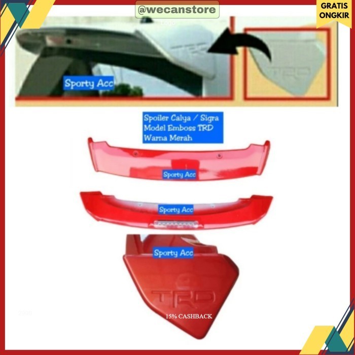 Jual Spoiler Calya / Sigra Model Embos TRD With Lampu - Merah | Shopee ...