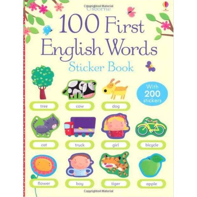 Jual [ABCKIDS] Usborne Sticker Book 100 First English Words Activity ...