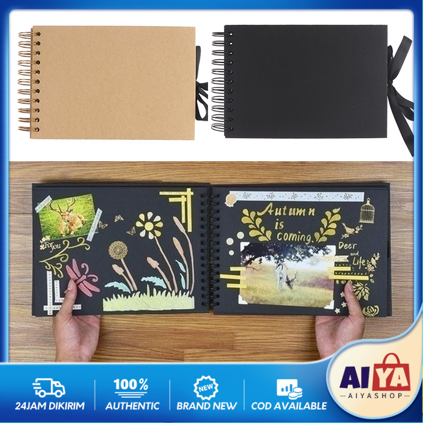 Jual 30lembar Diy Scrapbook Album Foto A5 A4 Scrapbook Hitam Buku Foto ...