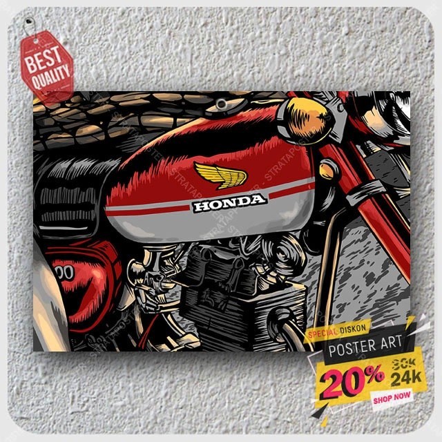 Jual Poster Motor Klasik - Hiasan dinding motor Klasik - Poster dinding ...