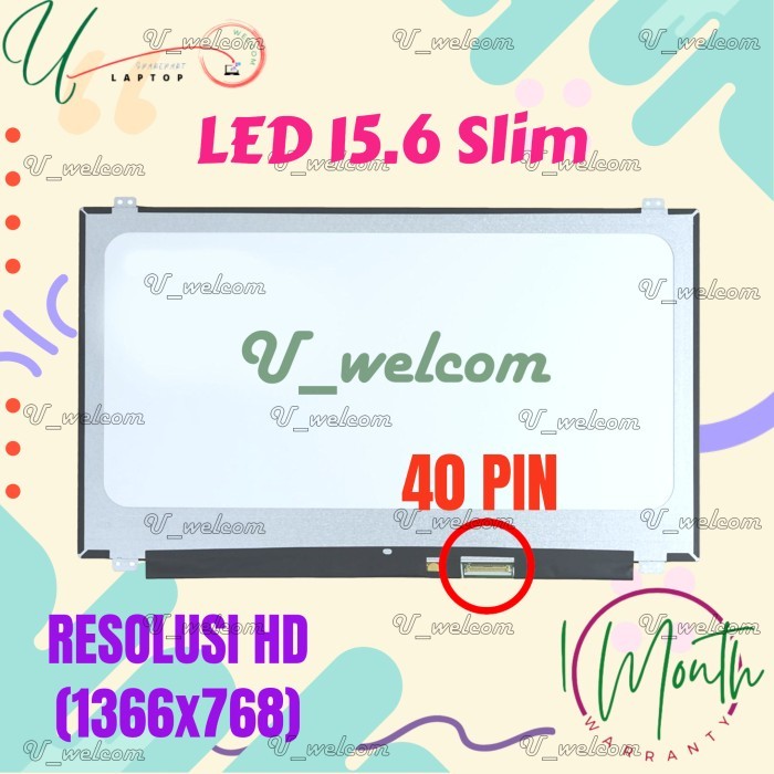 Jual LCD LED Layar Laptop 15.6 Slim 40 Pin Normal Resolusi HD | Shopee ...