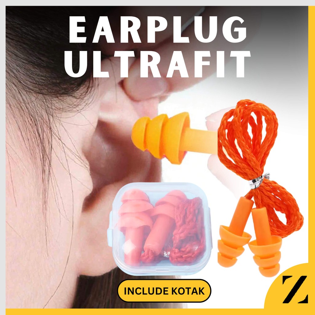 Jual ZEN Earplug UltraFit Corded Ear Plug Penutup Telinga Dengan Box ...