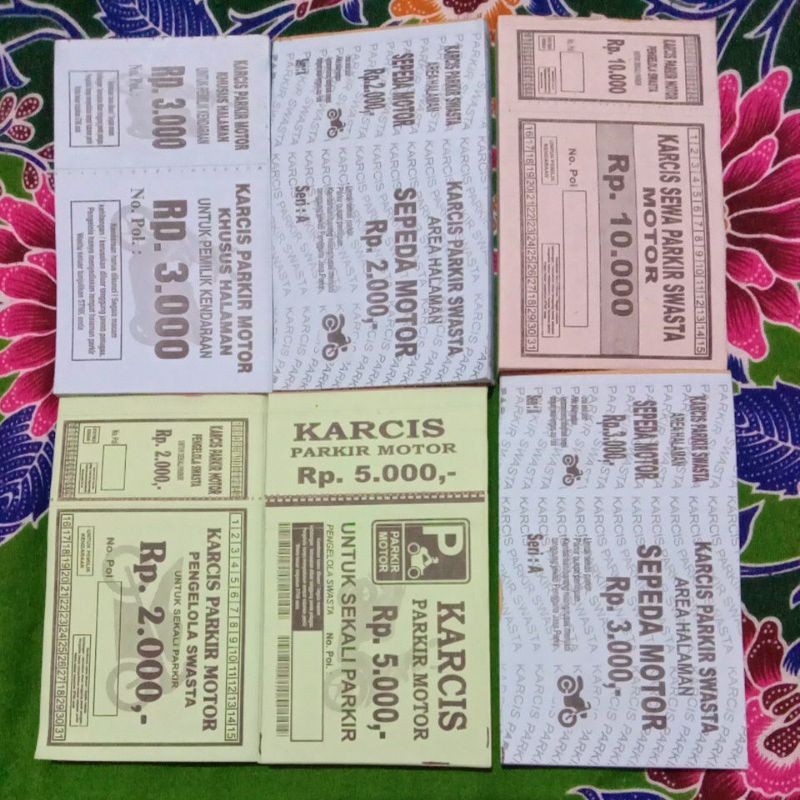 Jual Cetak Karcis Parkir Motor 2k, 3k,10k Murah | Shopee Indonesia