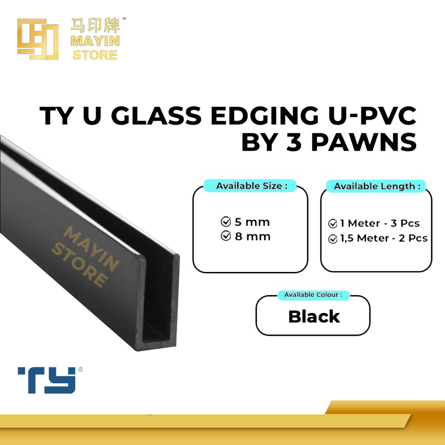 Jual TY U Glass Edging U-PVC by 3 Pawns | Shopee Indonesia