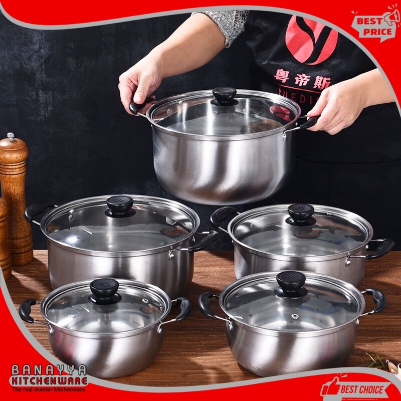 Jual Panci sup sop soup sayur pot Kuping dengan tutup kaca PREMIUM ...