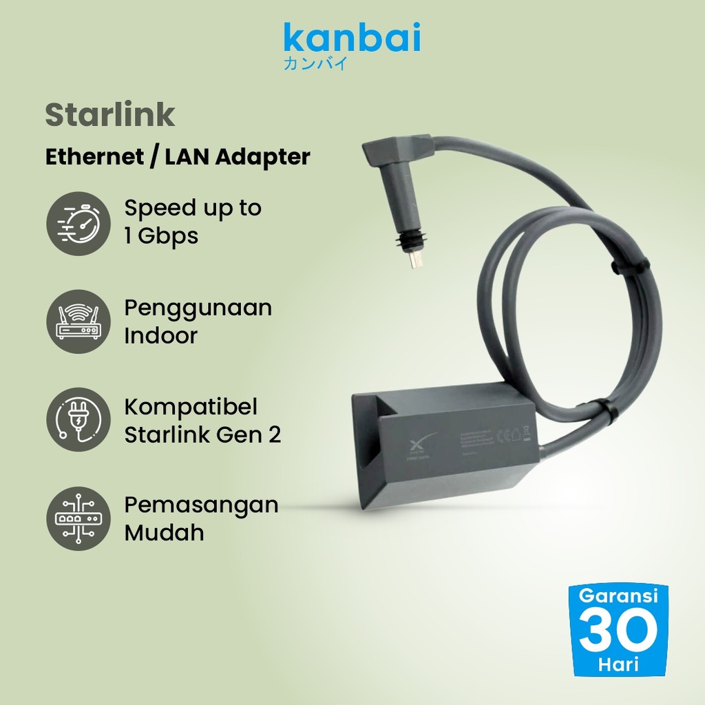 Jual Adapter LAN RJ45 Starlink Gen 2 Ethernet Adapter Speed upto 1 Gbps ...
