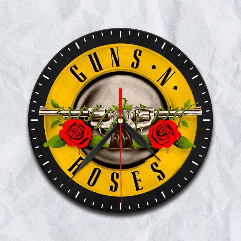 Jual JAM DINDING KAYU MDF BAND GUN N ROSES - GNR LOGO GUN&ROSES ...