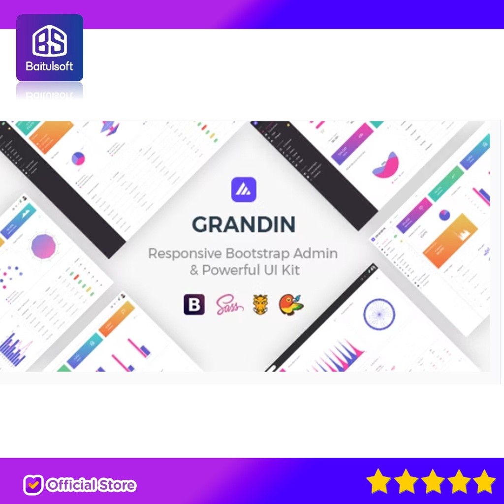 Jual GRANDIN - RESPONSIVE BOOTSTRAP ADMIN & POWERFUL UI KIT | Shopee Indonesia