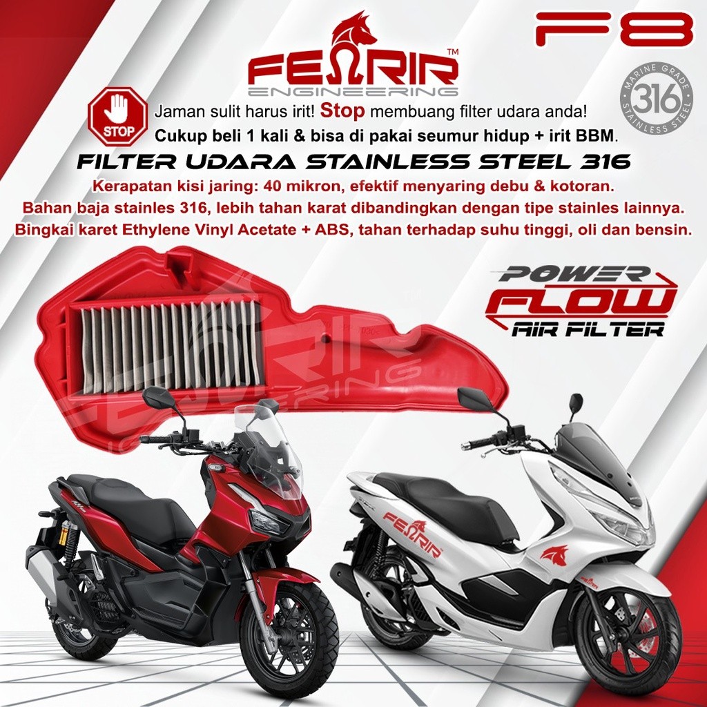 Jual Filter Udara PCX 150 Lokal - Filter Udara ADV 150 - Stainless ...