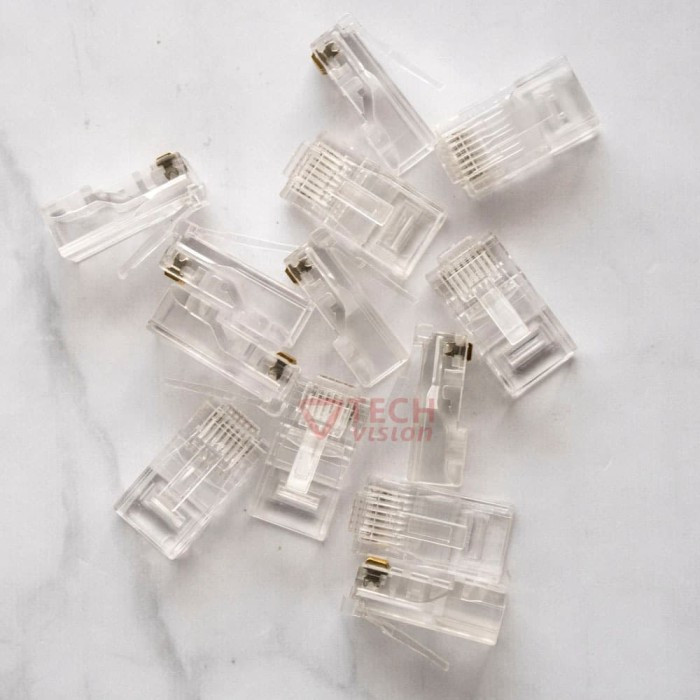 Jual Connector RJ45 Konektor RJ 45 Pin LAN Telepon Jack 8pin 8 pin ...