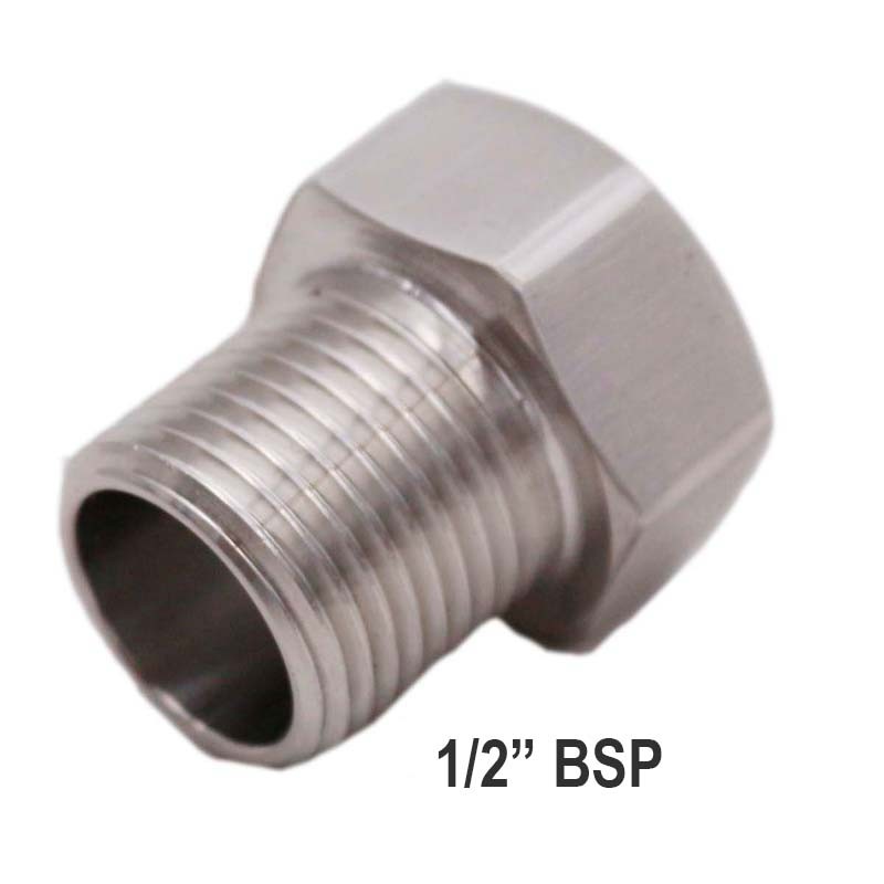 Jual Stainless Steel 5/8" Female BSP x 1/2" Male NPT/BSP Adapter ...