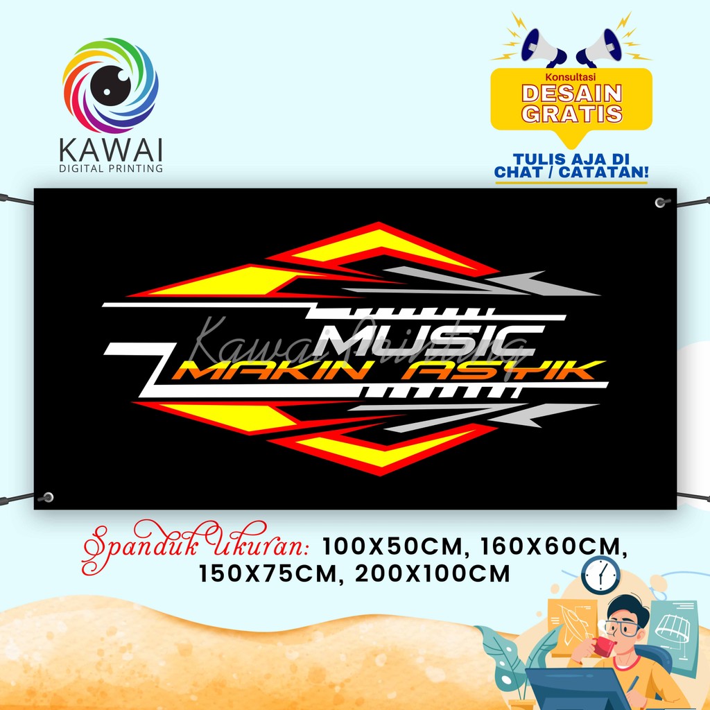 Jual SPANDUK / BANNER Audio Music Hitam Free Desain | Shopee Indonesia