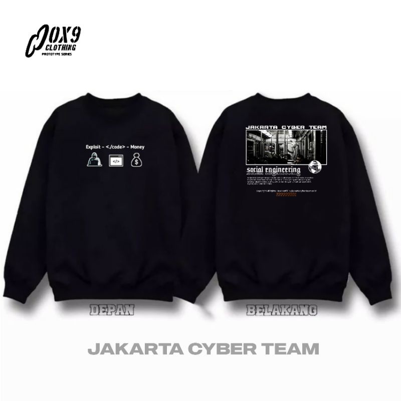 Jual crewneck sweater sosial engineering Jakarta Cyber Team - XploitSec ID | crewneck programmer ...